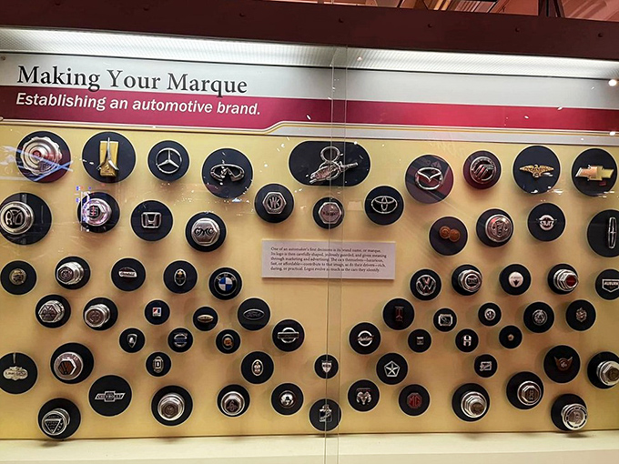 Brand loyalty on display: A dizzying array of automotive logos that'll have car enthusiasts playing the ultimate game of "I Spy."