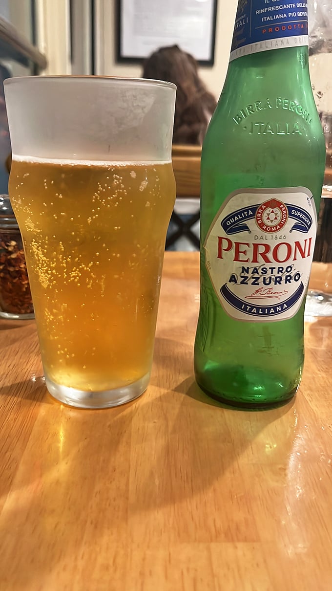 Cheers to good taste! Nothing says "la dolce vita" quite like an ice-cold Peroni with your pizza.