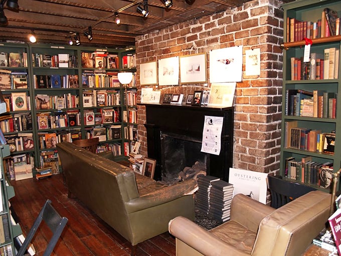 Gather 'round the literary hearth! This cozy fireplace corner is the perfect spot to warm both body and mind with a good book.