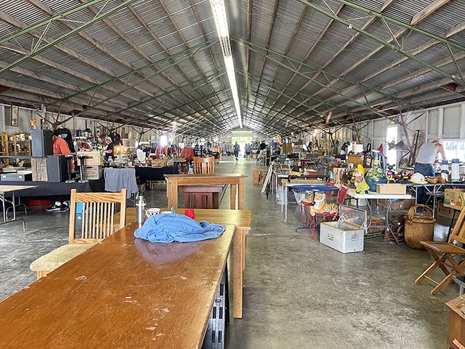 Flea market feng shui! This furniture aisle is like a game of real-life Tetris. Can you spot your next statement piece?