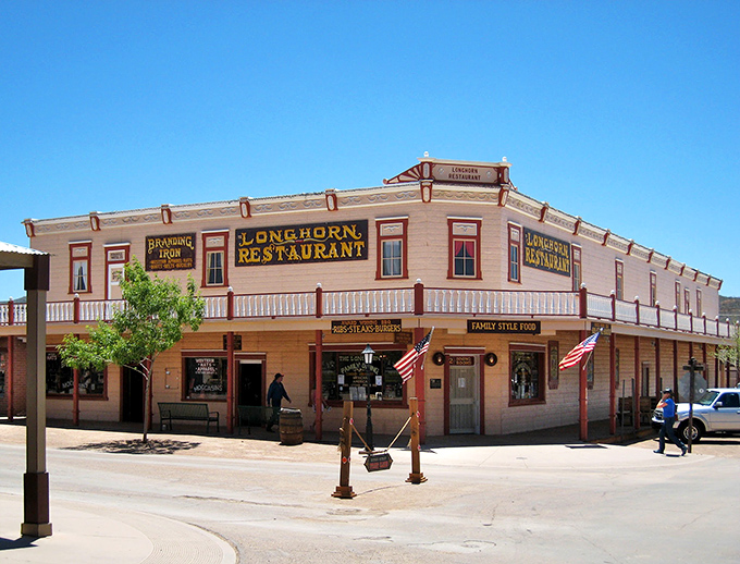 The Longhorn Restaurant serves up hospitality with a side of history in a building that's seen its share of frontier drama.