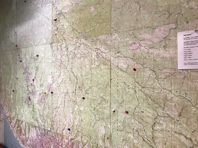 Connect the dots on this Bigfoot sighting map. It's like a cosmic game of "Where's Waldo?" for cryptid enthusiasts.
