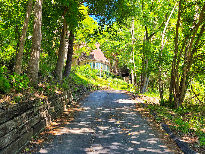 Follow the yellow brick... err, paved road! This winding path leads to architectural treasures hiding just around the bend.