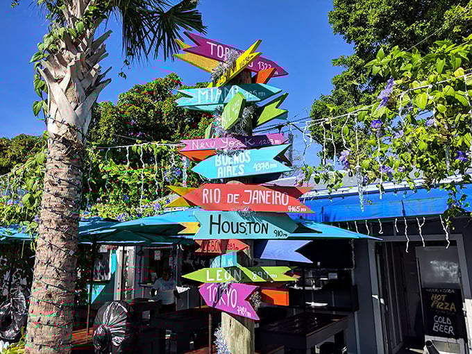 Lost? Not with these signs! Though with food this good, you might not want to find your way back home.