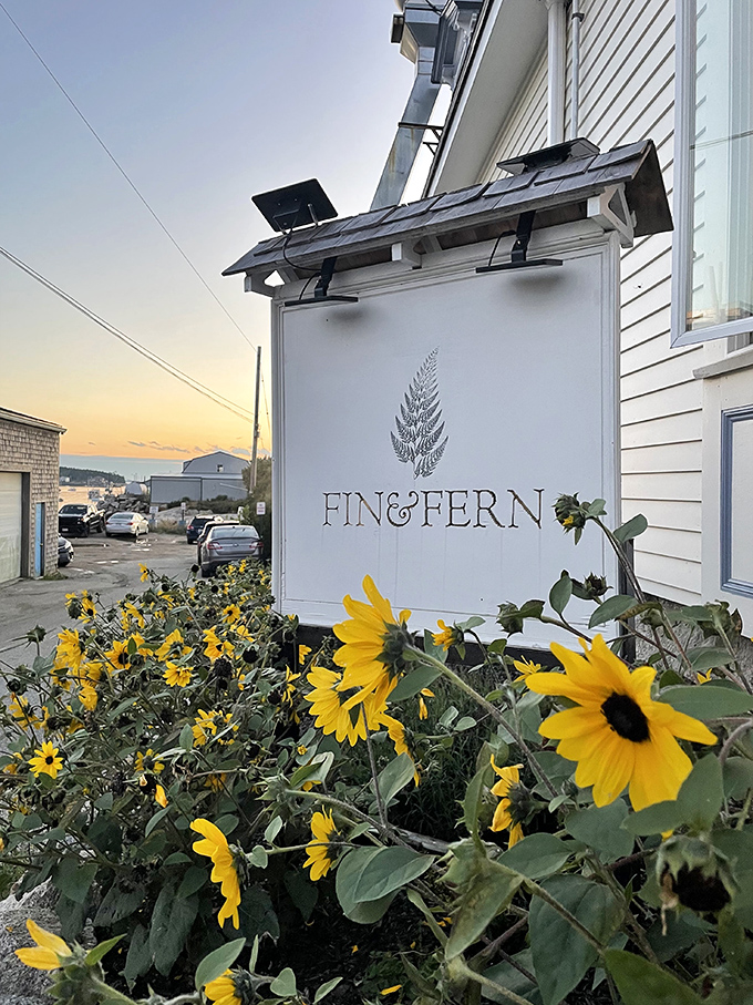 Welcome to Fin and Fern, where even the sign is blooming with potential! It's like Mother Nature herself is giving you a high-five.