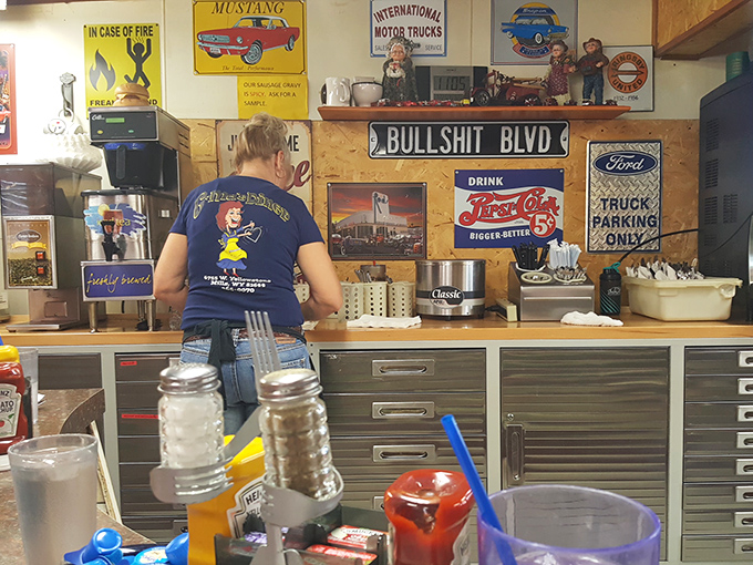 Behind the magic! G-Ma's staff keeps the griddle hot and the coffee flowing, serving up smiles faster than you can say "over easy."