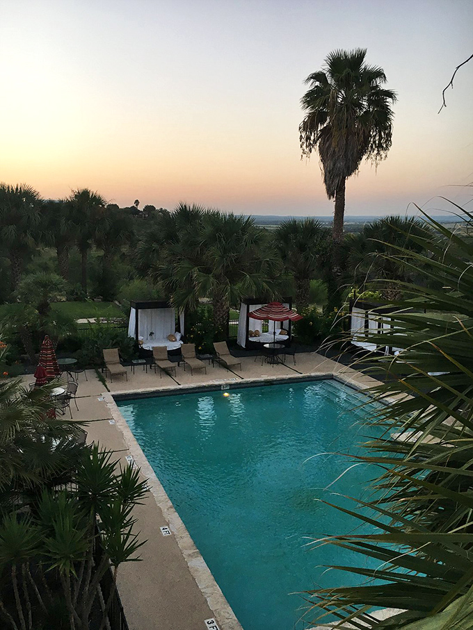 Sunset serenity: The Hillside Boutique Hotel's pool offers a slice of paradise. It's like the Caribbean, but with a Texan twang!