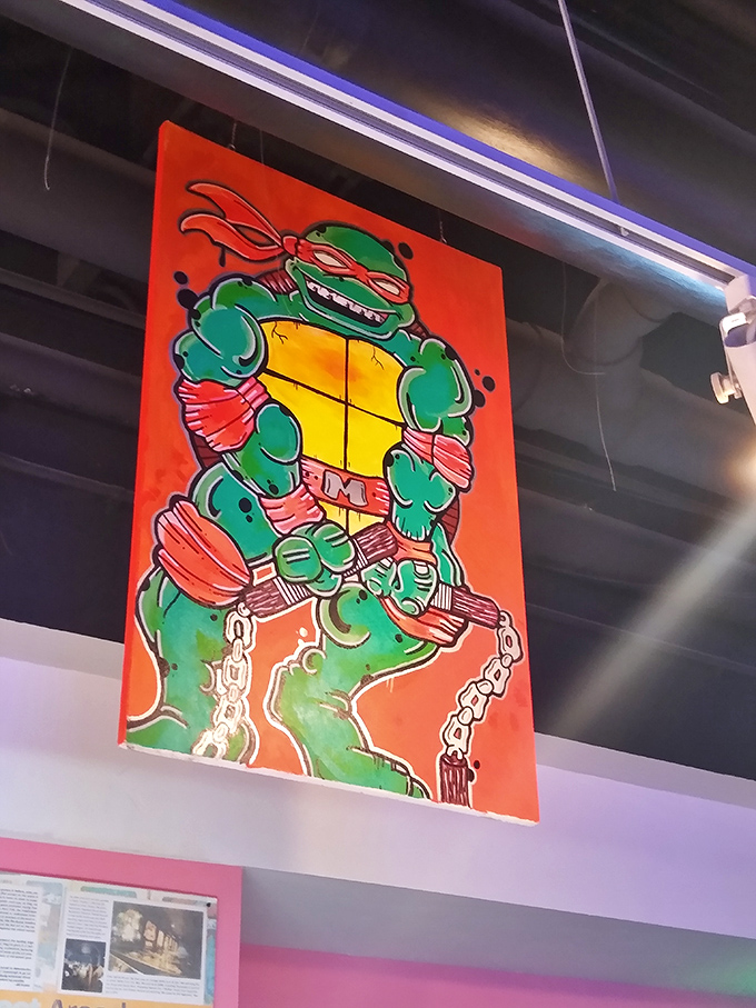 Cowabunga, dude! This radical Ninja Turtle art is gnarlier than a slice of pizza left under your bed for a week.