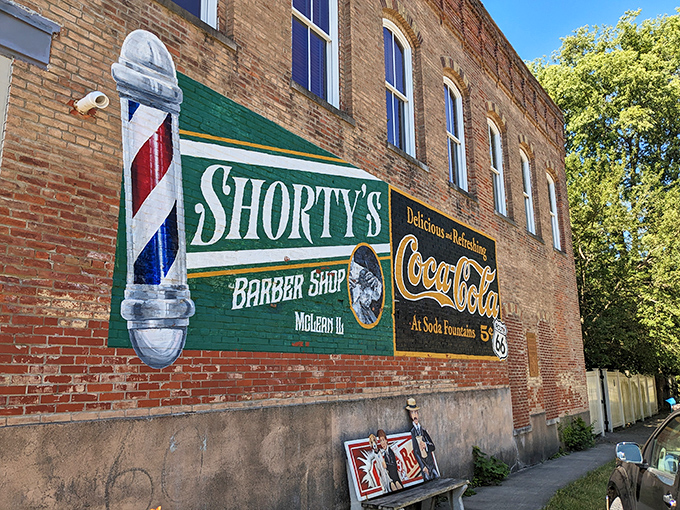 A blast from the past! This vintage mural reminds us of simpler times when a haircut and a Coke cost less than today's arcade tokens.