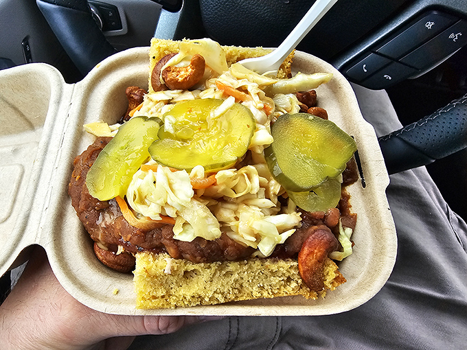 The BBQ sundae &ndash; a meat lover's dessert! This layered masterpiece is like a savory parfait that'll make your taste buds dance.