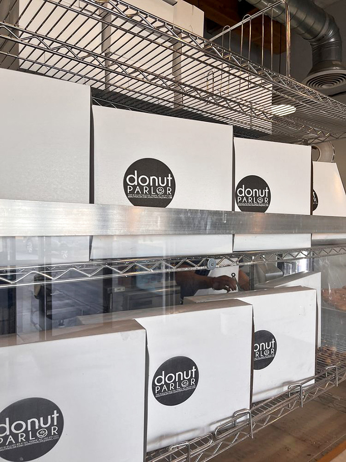 Happiness comes in white boxes at the Donut Parlor. Each one is like a care package from the sugar fairy.