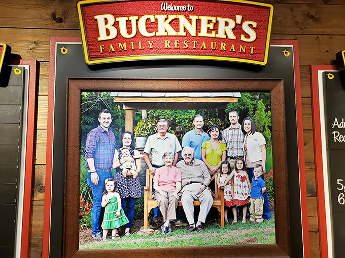 The faces behind the flavor. Buckner's family photo reminds us that great food is all about bringing people together, one generation at a time.