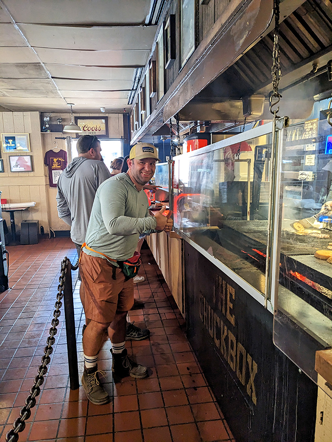 Happy customers in their natural habitat! At The Chuckbox, every bite is a celebration of good food and good company.