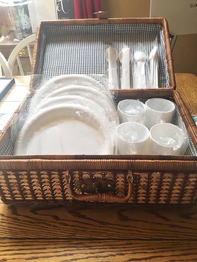 Picnic paradise in a basket! This charming set is ready to turn any outdoor meal into an Instagram-worthy spread, no filter required.