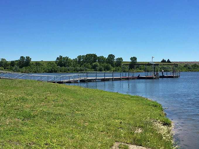 This fishing dock is the aquatic equivalent of front-row seats at a concert. Instead of rock stars, you're watching nature's greatest hits &ndash; fish, birds, and the occasional splashing contest.