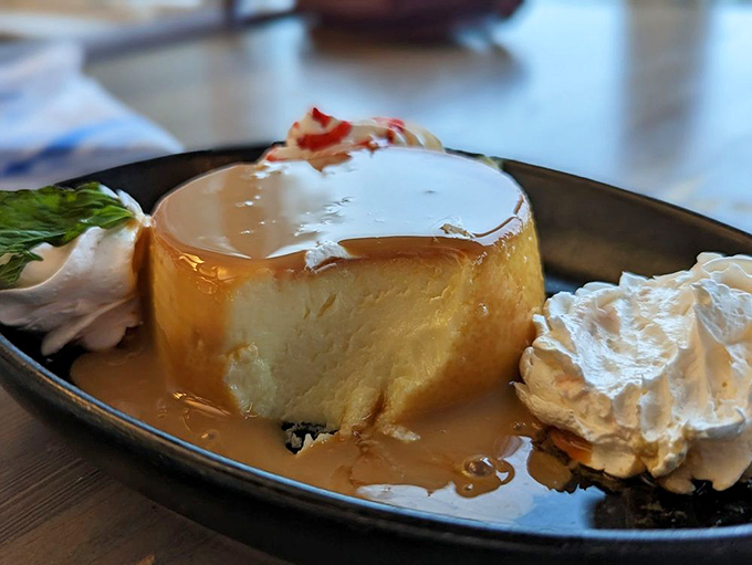 Flan that's smoother than a Barry White song. One bite and you'll be serenading your dessert spoon.