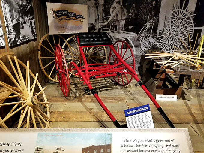Wagon ho! This red beauty from the Flint Wagon Works proves that style on wheels didn't start with the motorcar.