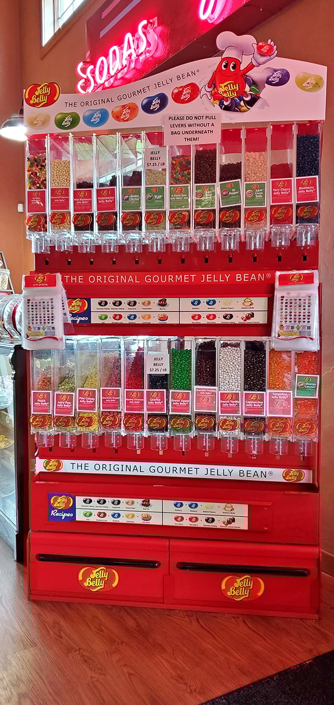 Jelly bean heaven! With this colorful array, you can taste the rainbow and then some. It's like edible modern art.