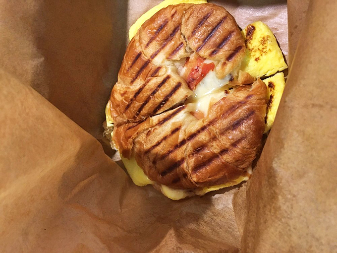 Breakfast of champions! This sandwich looks so good, it might make you set your alarm early just to get your hands on one.