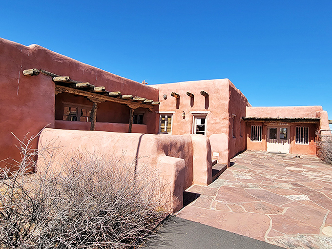 Adobe abode extraordinaire: The Painted Desert Inn looks like it was designed by Georgia O'Keeffe and Frank Lloyd Wright over margaritas.