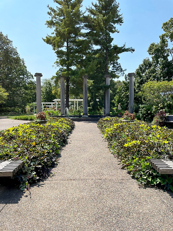 Roman holiday, Midwest style! These stately pillars frame a view that would make Caesar himself green with envy.
