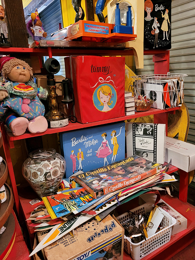 Barbies, board games, and bygone treasures, oh my! This colorful chaos is a siren song for anyone who's ever longed to relive their wonder years.
