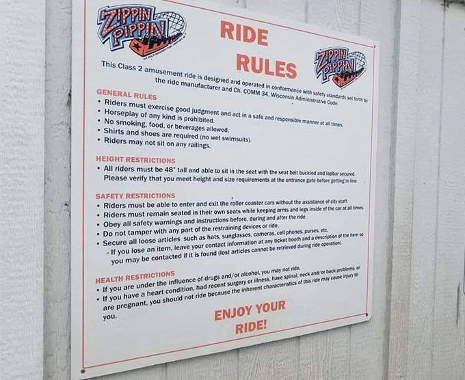 Rules are made to be followed, especially when gravity's involved. Safety first, thrills second, lost lunches... hopefully never.