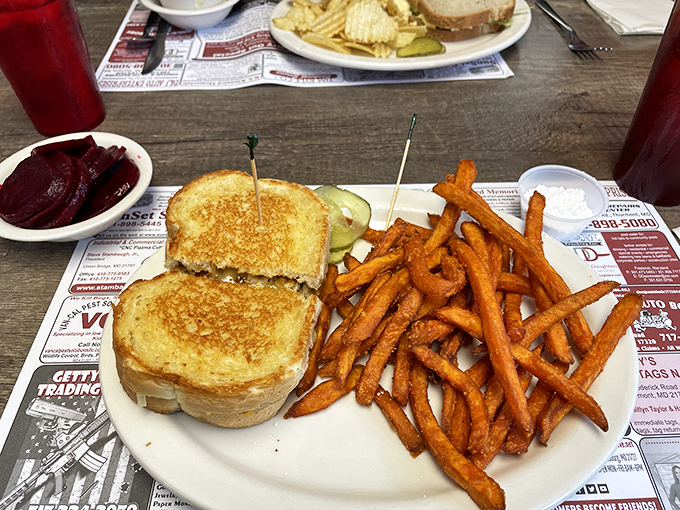 The classic combo that never goes out of style. This sandwich and fries duo is like the Sonny and Cher of lunch.