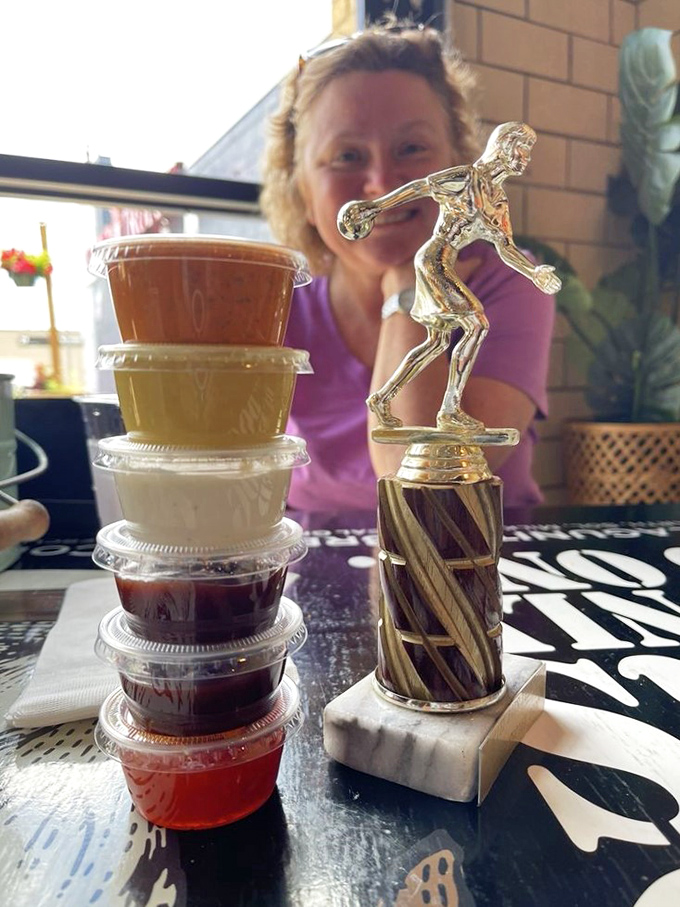 Sauce boss alert! These colorful condiments are like a flavor rainbow, ready to take your taste buds on a magical journey.