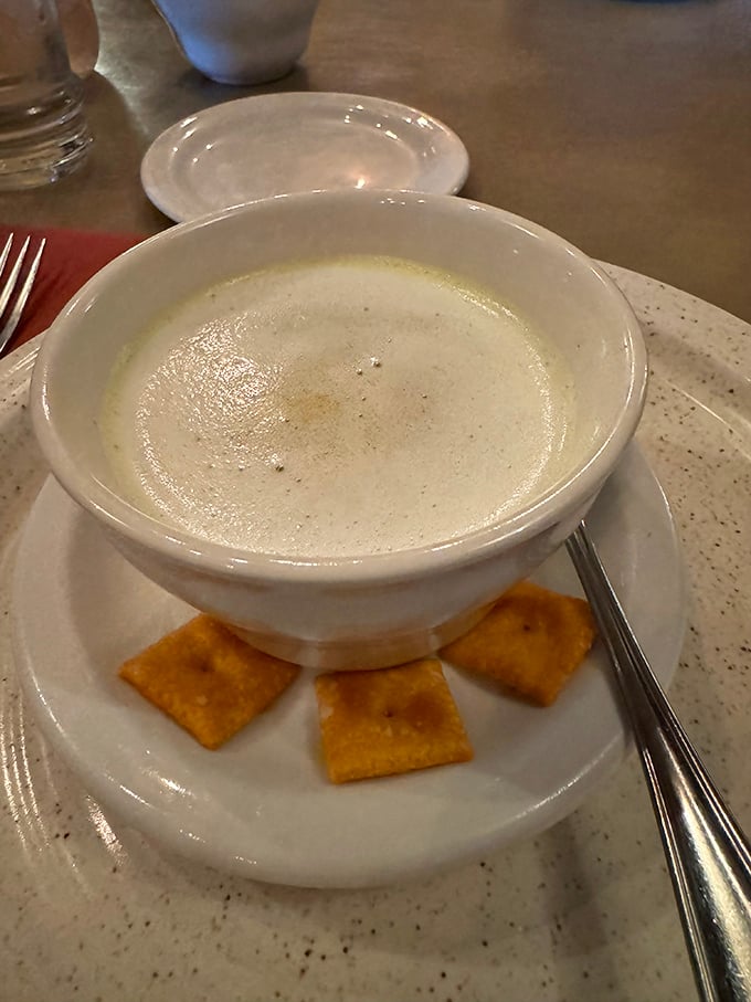 A bowl of liquid comfort. This creamy soup is like a warm sweater for your insides.