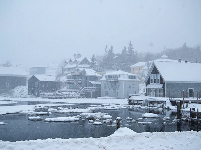 Winter wonderland or maritime snow globe? Stonington's snowy harbor scene is so picturesque, you'll be tempted to give it a shake.