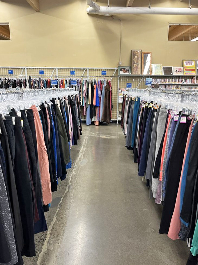 Stretch your style and your budget! These racks of yoga pants are perfect for downward dog or uptown shopping.