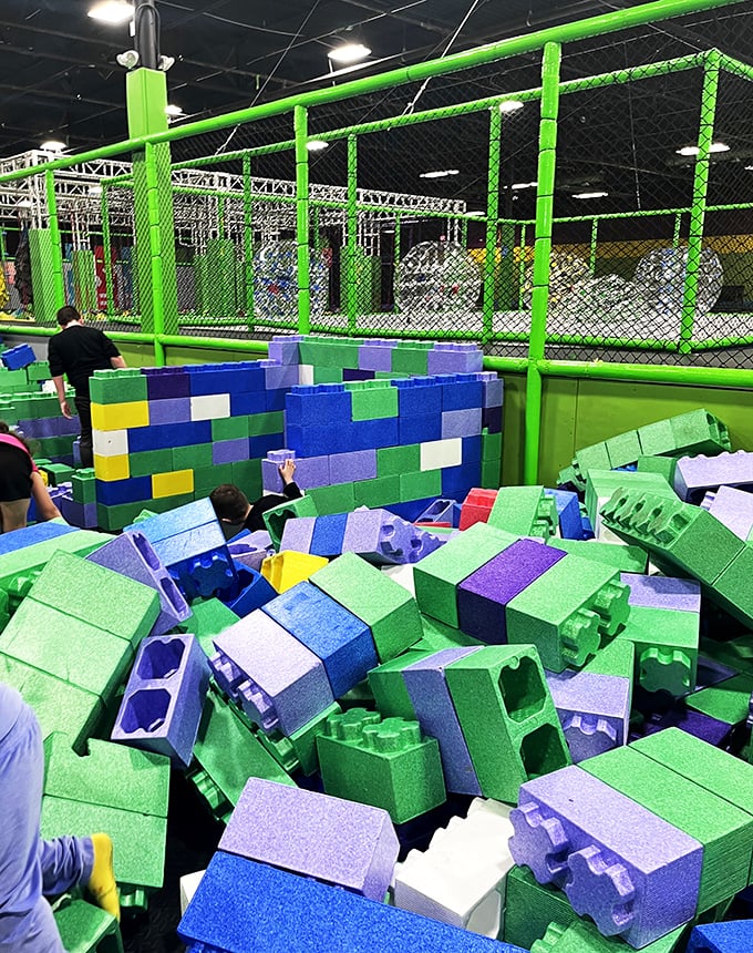 It's Minecraft meets reality! Build, destroy, and reimagine in this foam block wonderland.