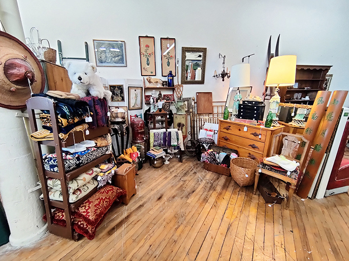 A cozy corner that's part time capsule, part design inspiration. It's like your grandma's attic, but curated.