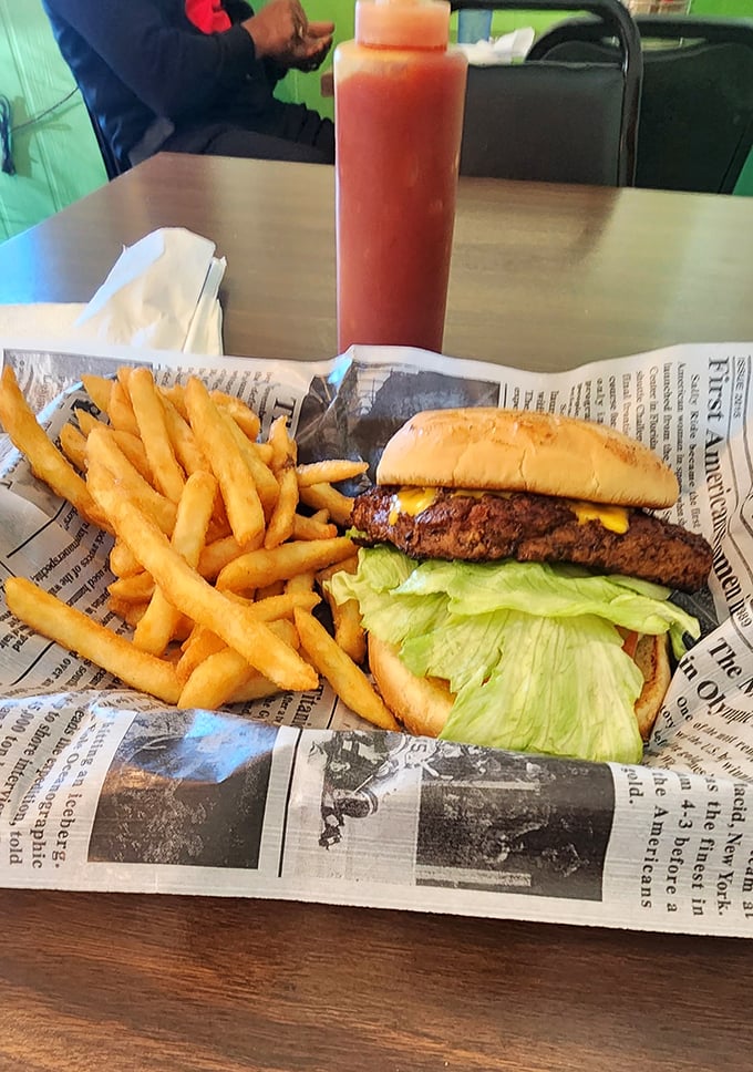 Burger bliss alert! This handheld masterpiece is proof that sometimes, the best things in life come between two buns.