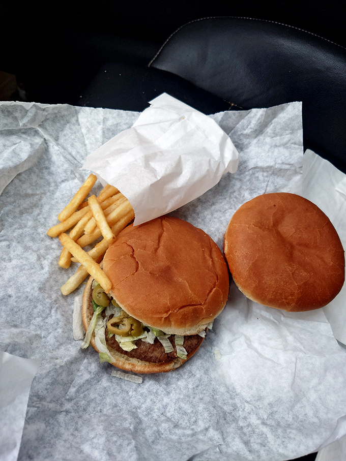 The holy trinity of fast food! This burger, fries, and bun combo is the comfort food equivalent of a warm hug from your favorite aunt.