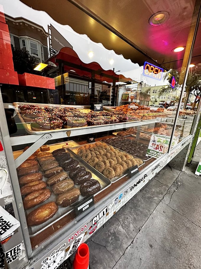 Window shopping never looked so tempting. Bob's street-side display is a siren call to carb-lovers everywhere.