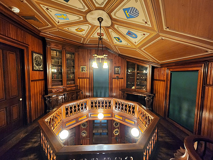Talk about a room with a view! This multi-level library would make Belle swoon and book lovers everywhere green with envy.