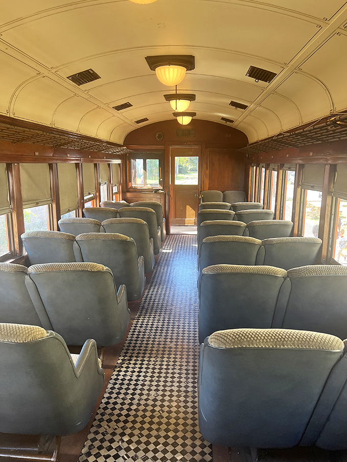 First-class seating, vintage style! Step into this trolley car and you'll half expect to see Don Draper sipping an Old Fashioned.