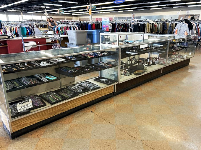 Magpies and treasure seekers, feast your eyes! This case of sparkly delights proves that one person's costume jewelry is another's crown jewels.