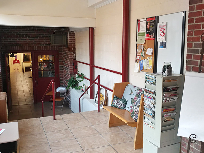 Step into a lobby that's part time capsule, part modern marvel. It's like "Back to the Future" met an interior designer.