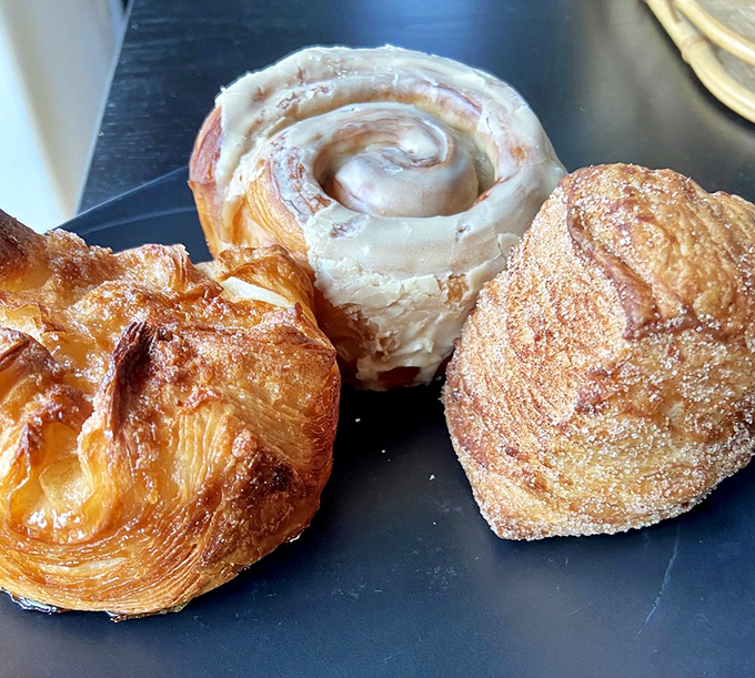 Pastry perfection in triplicate! This holy trinity of baked goods is like the Avengers of the breakfast world, ready to save your morning.