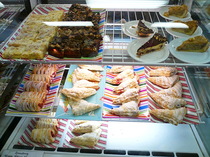 Pie oh my! This display case is a slice of heaven, featuring flaky crusts and fillings that'll make your grandma jealous.
