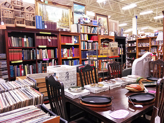 Organized chaos at its finest! This booth is a perfect representation of the "I'll know it when I see it" shopping philosophy.