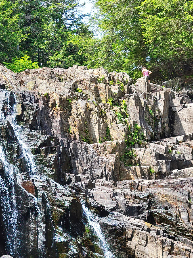 Nature's own rock concert, where water is the headlining act and these stones are the backup dancers.