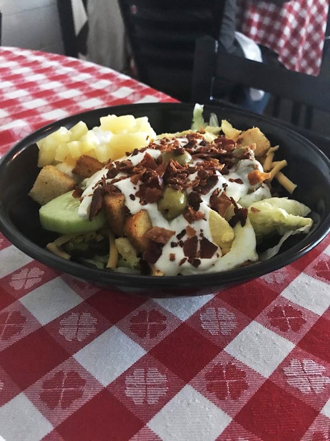 Not just a side salad, but a crunchy, fresh counterpoint to the meaty main event. Even vegetables deserve their moment in the spotlight.