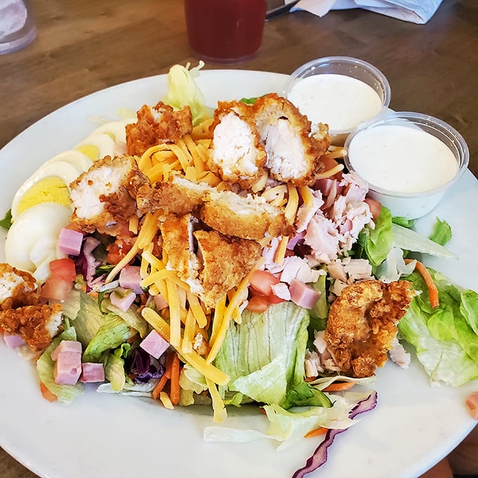 Who says you can't make friends with salad? This colorful creation is a party on a plate, proving healthy can be downright indulgent.