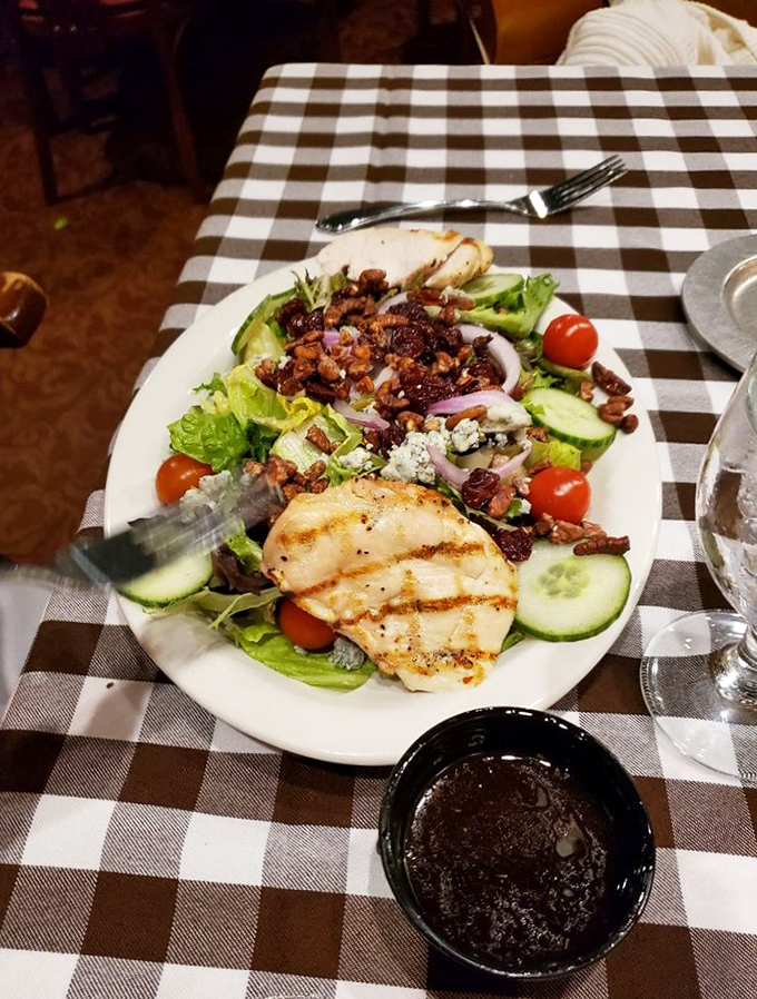 A salad that even Ron Swanson might approve. Fresh, colorful, and topped with enough protein to satisfy the most dedicated meat lover.