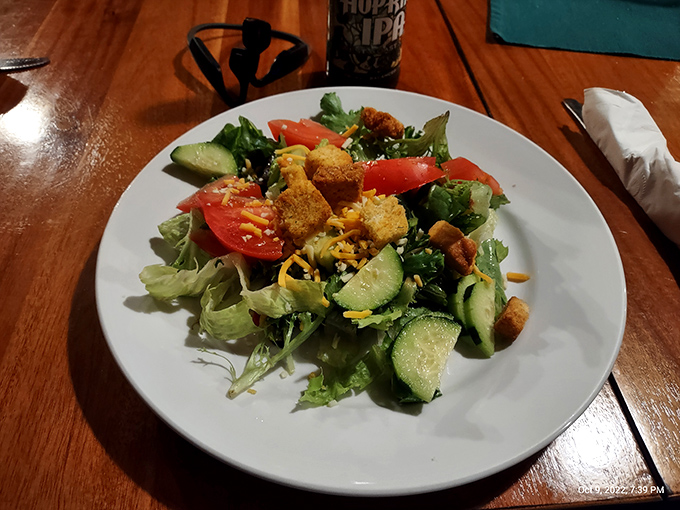 A salad that's more dressed up than a cactus at Christmas. Proof that you can make friends with salad, especially in cowboy country.