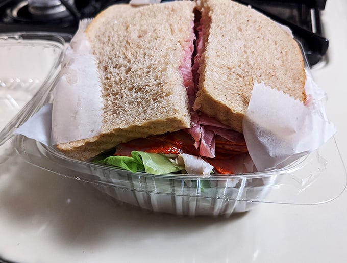 Sandwich artistry at its finest. This beauty is stacked higher than my unread email inbox, and infinitely more appetizing.